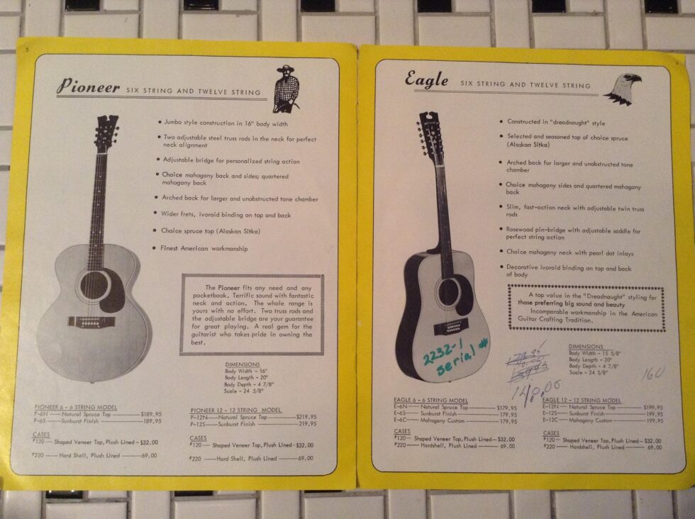 Brochures – Harptone, Standel, Supreme Guitars